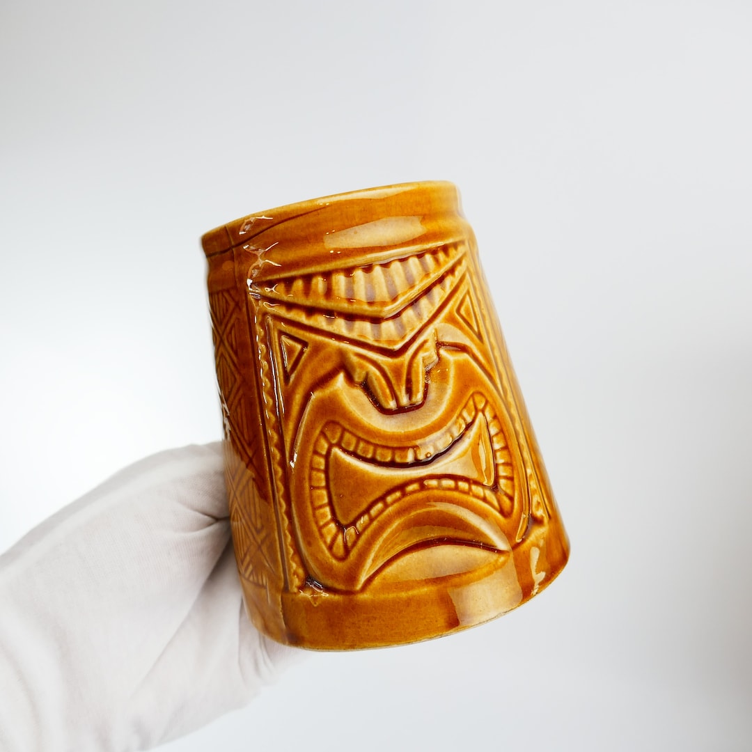 Vintage Ceramic Tiki Mug With Handle Kitsch Barware With Handle Fierce ...