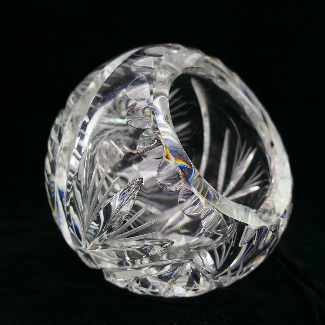 Vintage Ball Ashtray Crystal Glass Pinwheel - Etsy