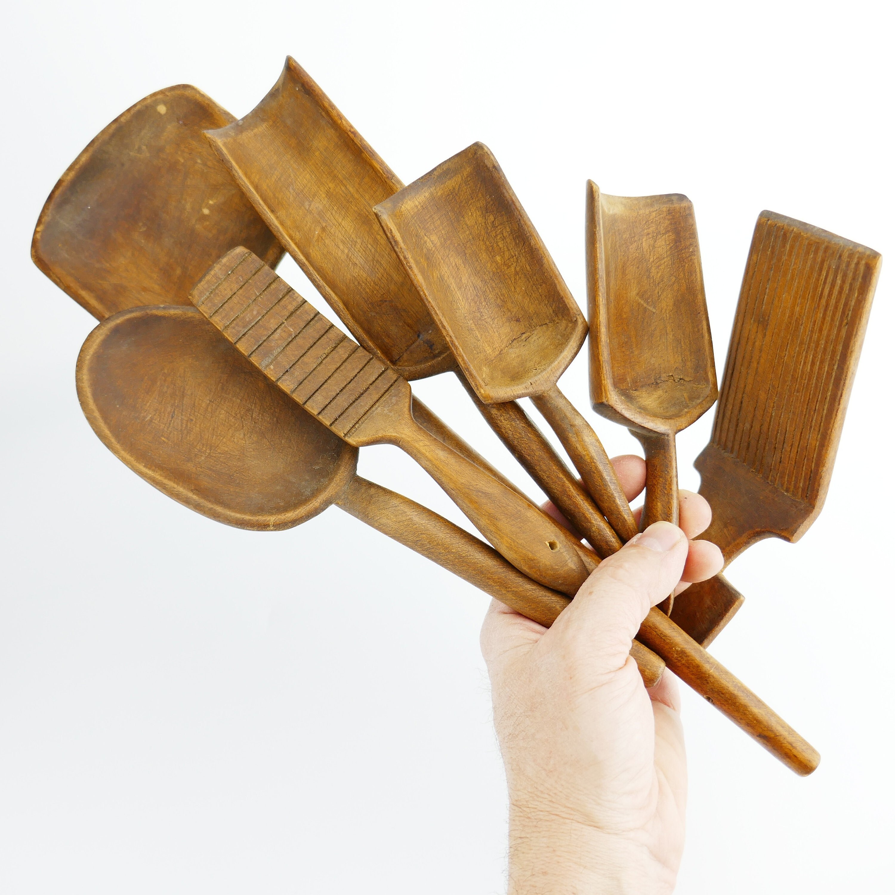 Vintage Wood Spoons Antique Butter Paddles Wood Butter Paddles Antique ...