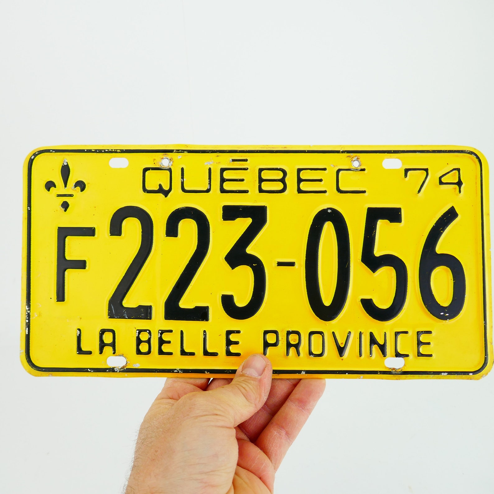 Vintage 1974 Quebec License Plate Automobile ID Wall Hanging | Etsy