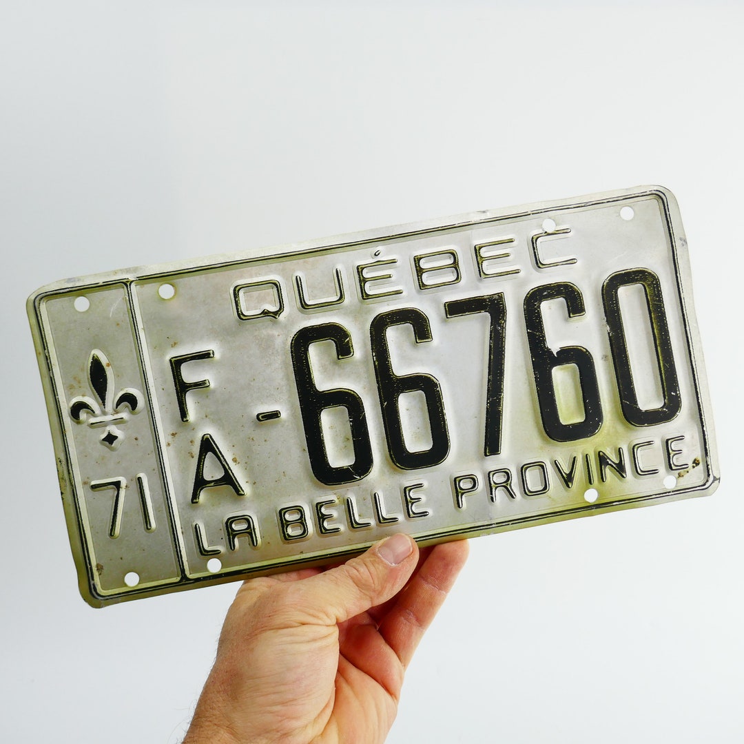 Vintage 1971 Quebec License Plate Commercial FA-66760 Automobile ID ...