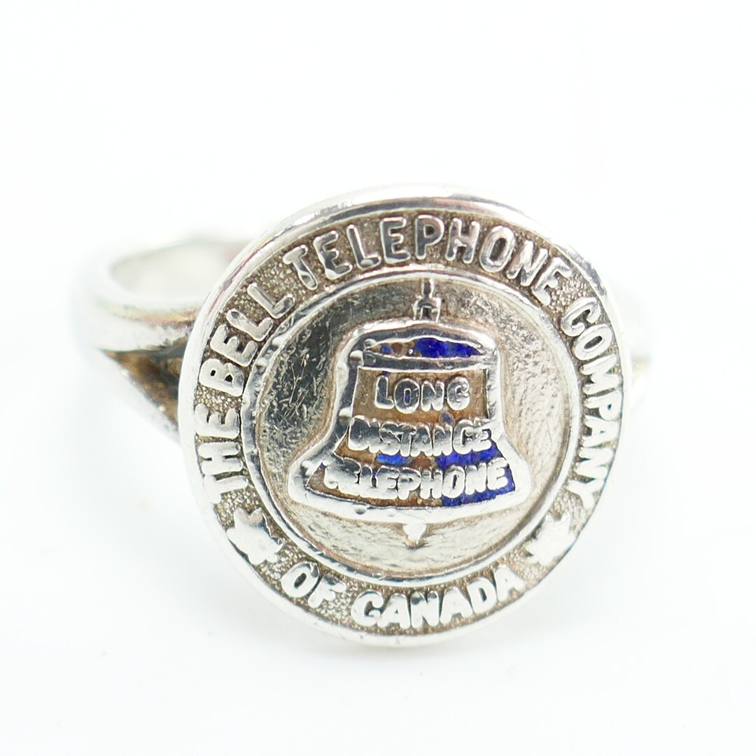 Vintage Employees Ring Bell Canada Telephone Birks Sterling Silver 925 ...