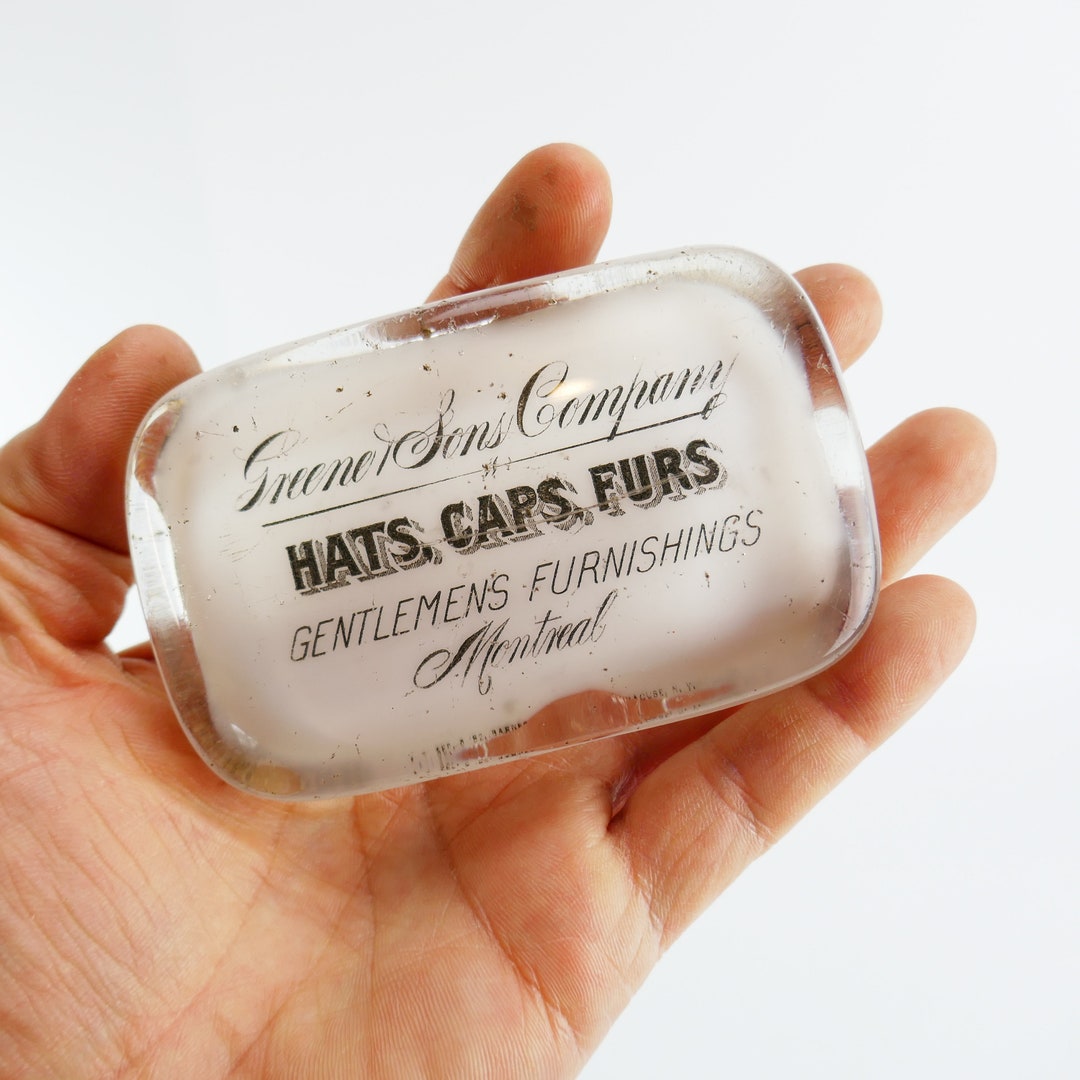 Vintage Montreal Paperweight Glass Advertising Sign Antique ...