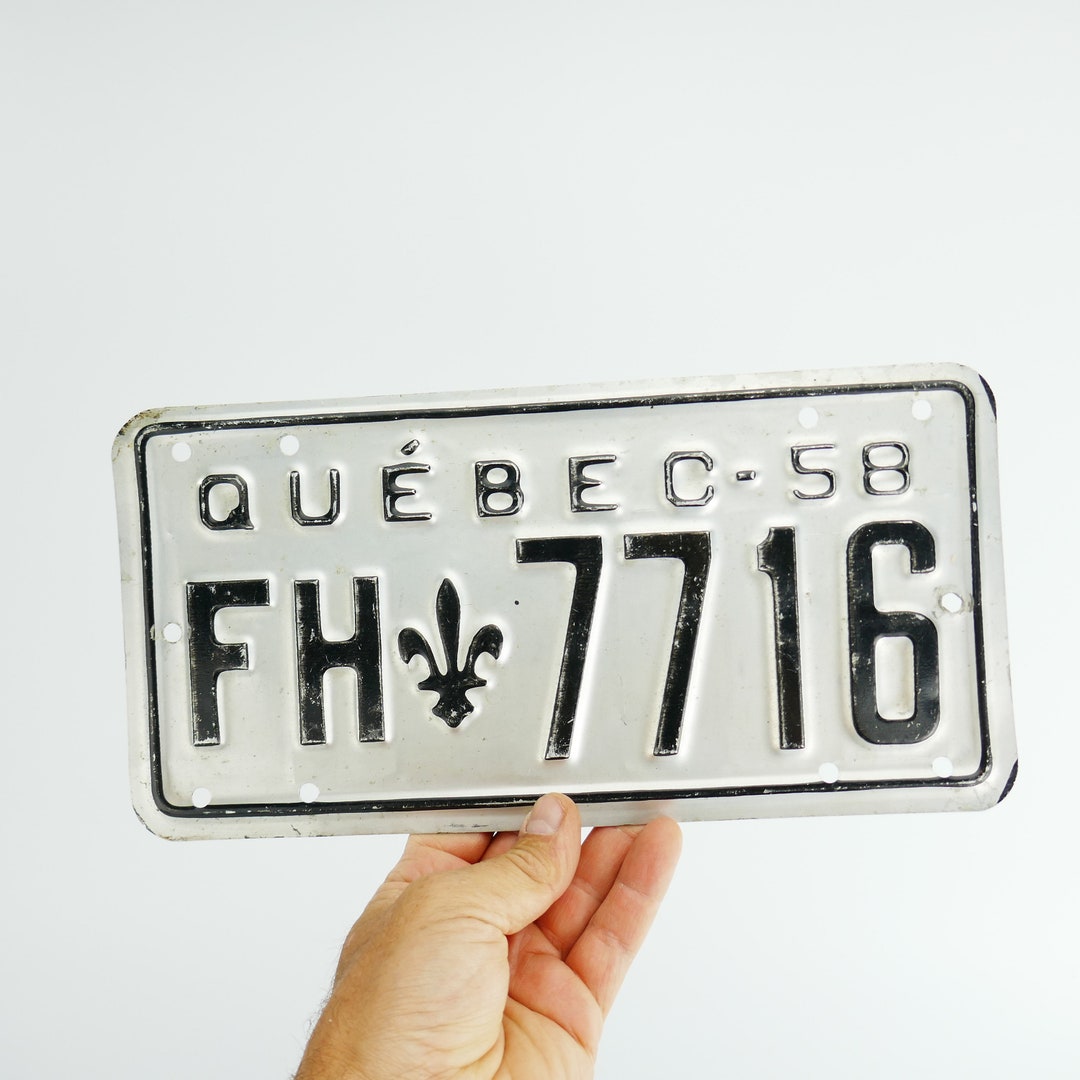 Vintage 1958 QUEBEC LICENSE Plate Commercial - FH 7716 - Etsy