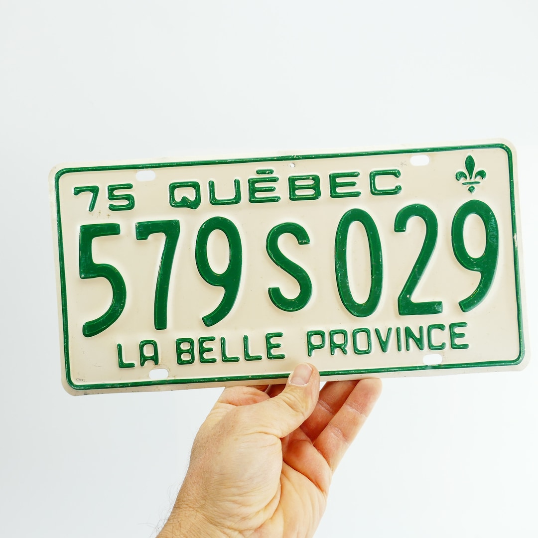 Vintage 1975 Quebec License Plate 579S029 Automobile ID Wall Hanging La ...