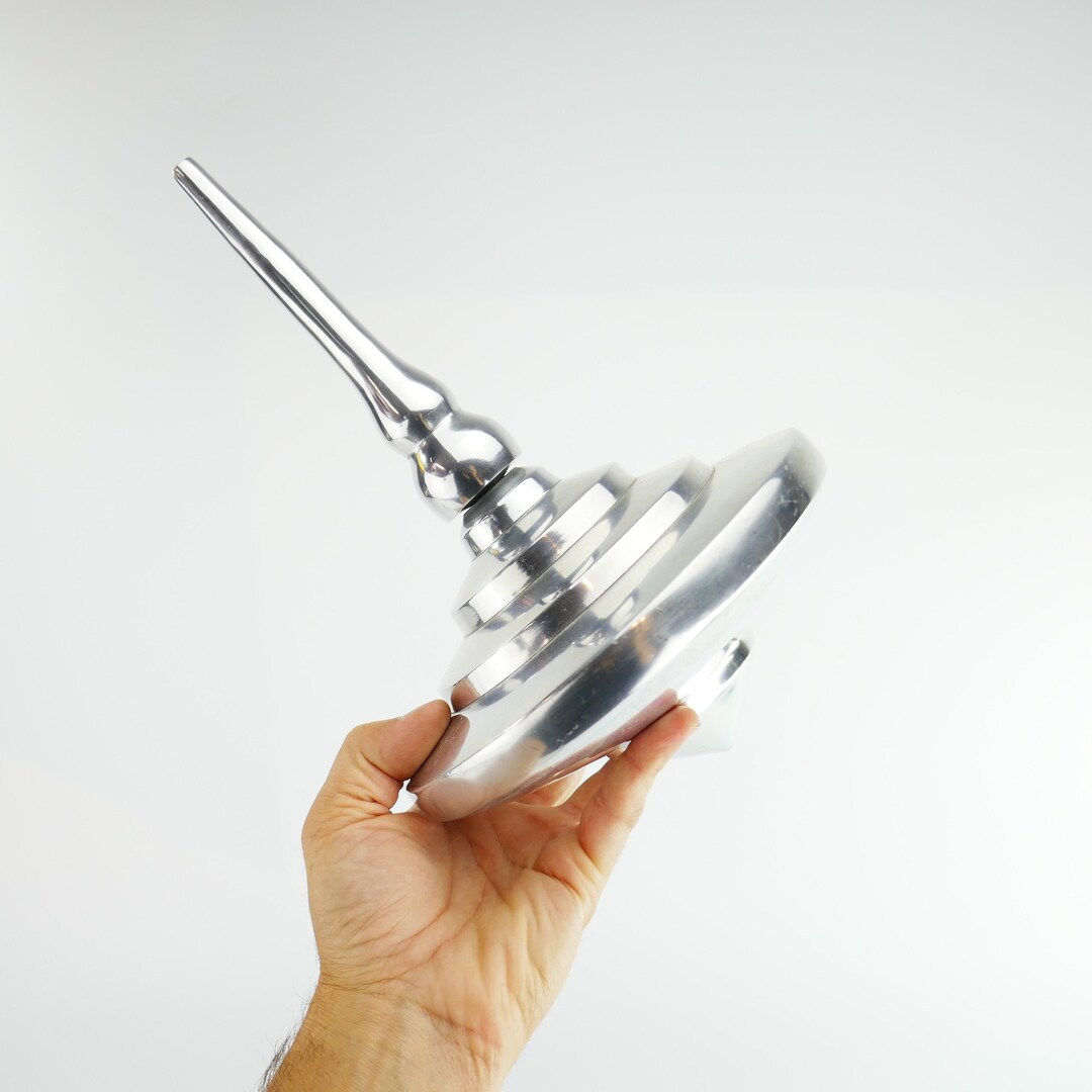 Vintage Huge Aluminium Large Spinning Top - Home Decor Industrial ...