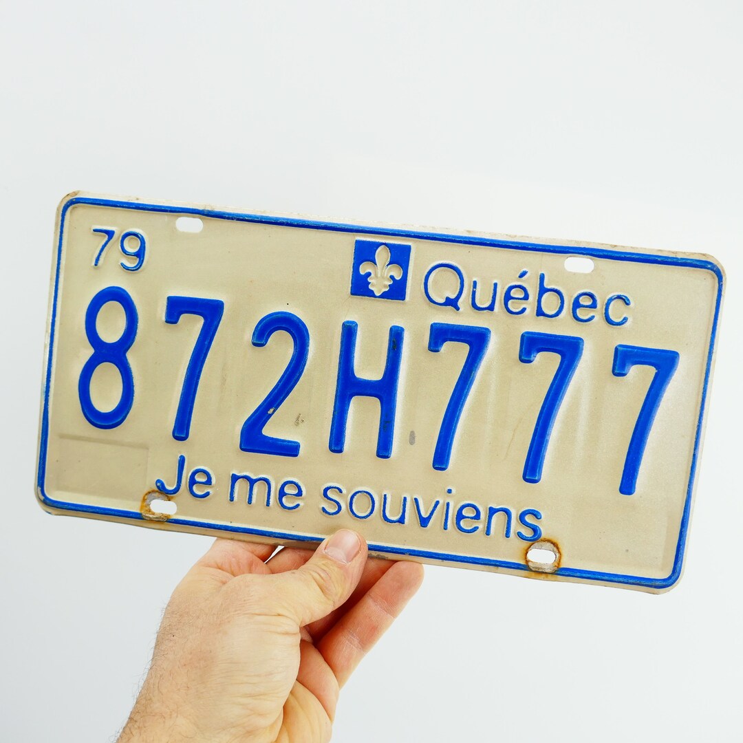 Vintage 1979 Quebec License Plate 872h777 Automobile ID Wall Hanging Je ...