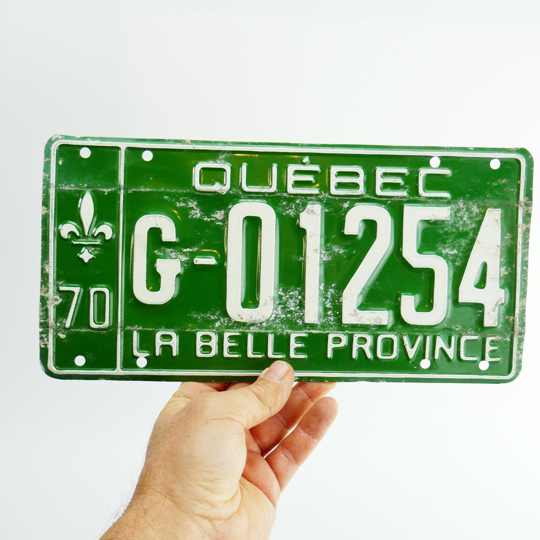 Vintage 1970 Quebec License Plate Municipal and Federal Government ...