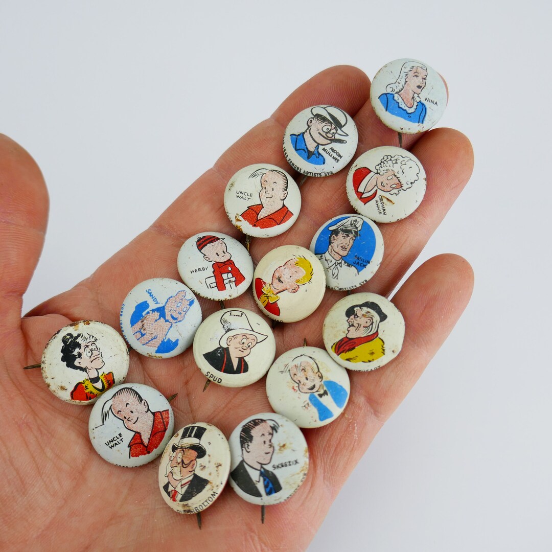 Lot of 15 Vintage Antique Pep Button Kellogg's Pin Back 1940's 40's ...