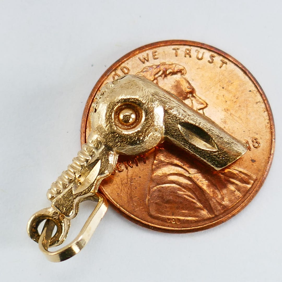 Vintage 10K Yellow Gold Hair Dryer 3D Barber Shop Charm Pendant - Etsy