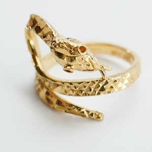 Vintage 10K Yellow Gold Snake Ring Size 7.5 US Fine Jewelry Solid Gold ...
