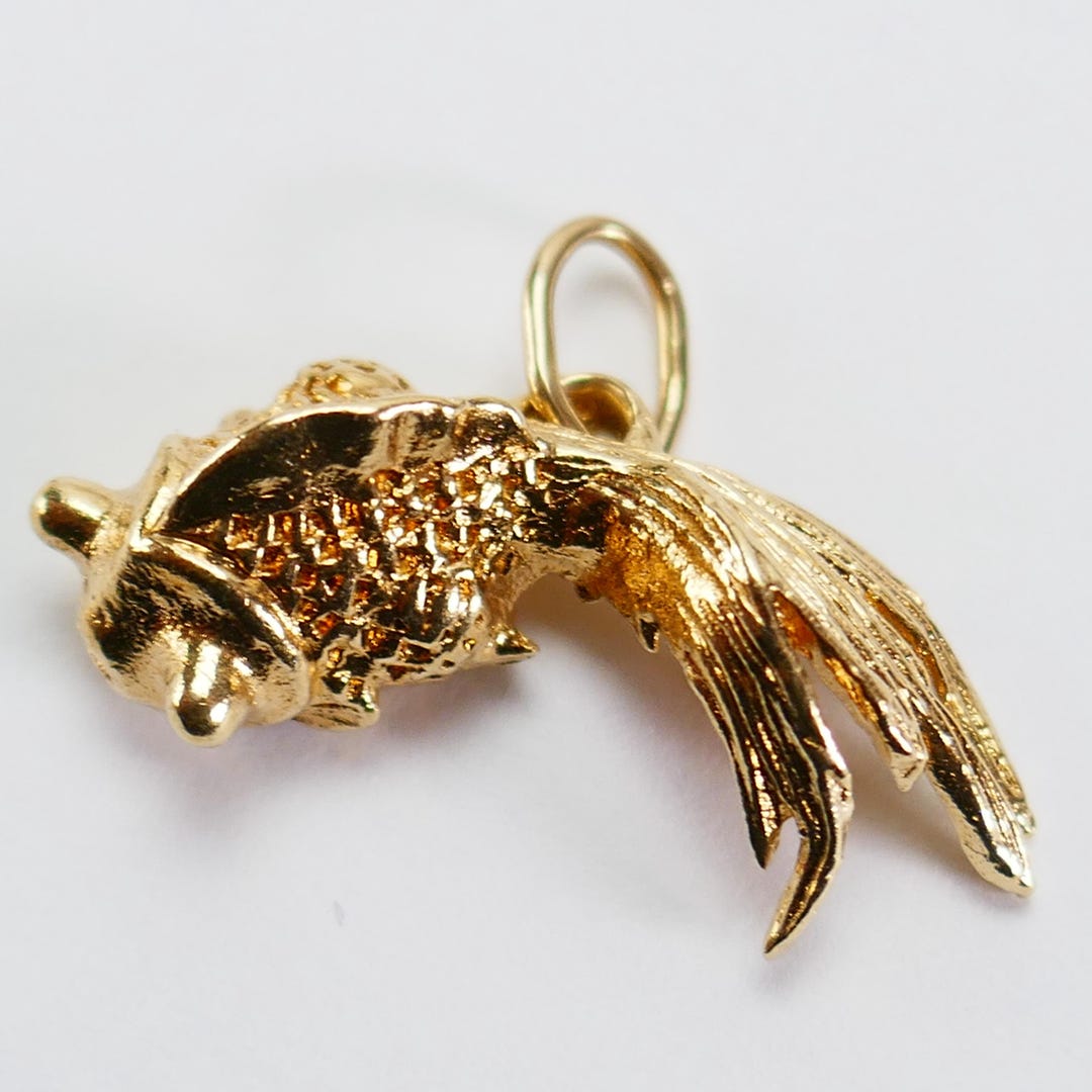 Vintage 10k Yellow Gold Fish Koi Pisces Pendant 3D Fine Jewelry Solid ...