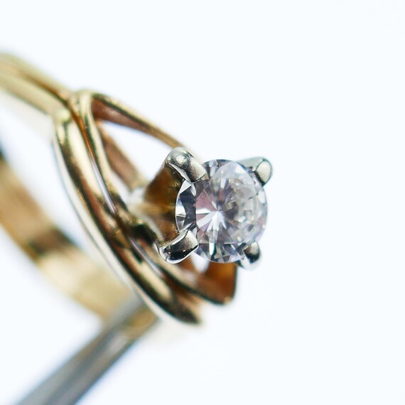 Vintage 14K Yellow gold Ring high setting diamond Siz… - Gem