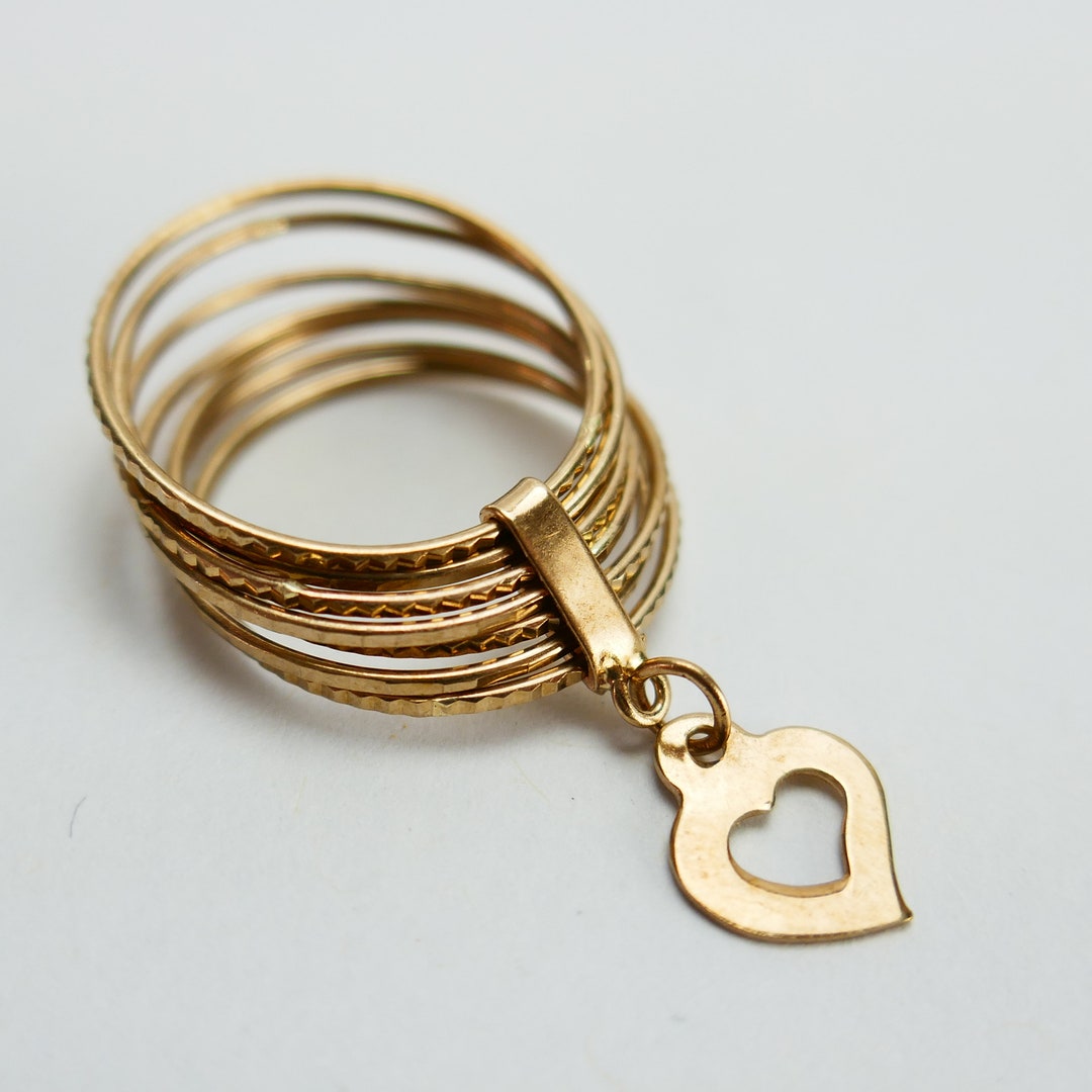 Vintage 10K Dark Rose Gold Multiple Band Ring Size 5 3/4 US Minimalist ...