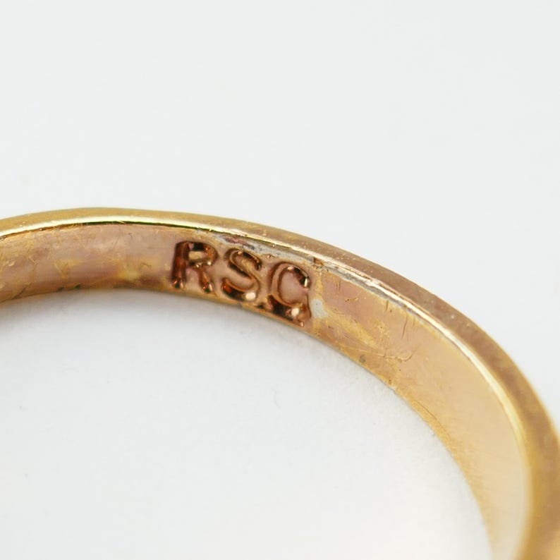 Vintage RSC Gold Tone Ring Costume Jewelry Clear Rhinestones Engagement ...