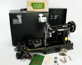 2 Vintage Singer 221 Featherweight Sewing Machine No Case Newly ...