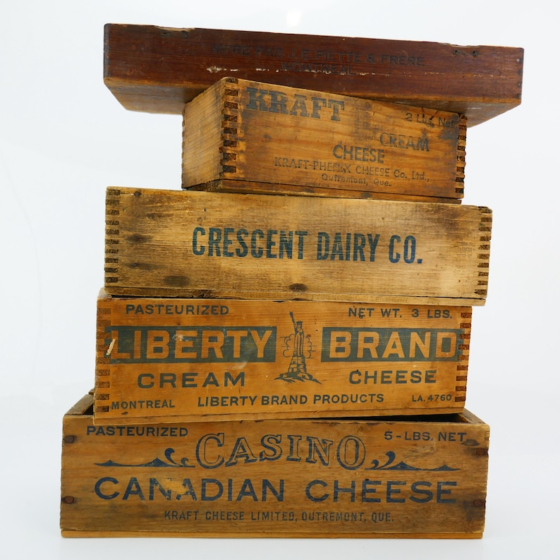 Vintage Wooden Crate Kraft Montreal Cheese Canada Casino Phenix ...