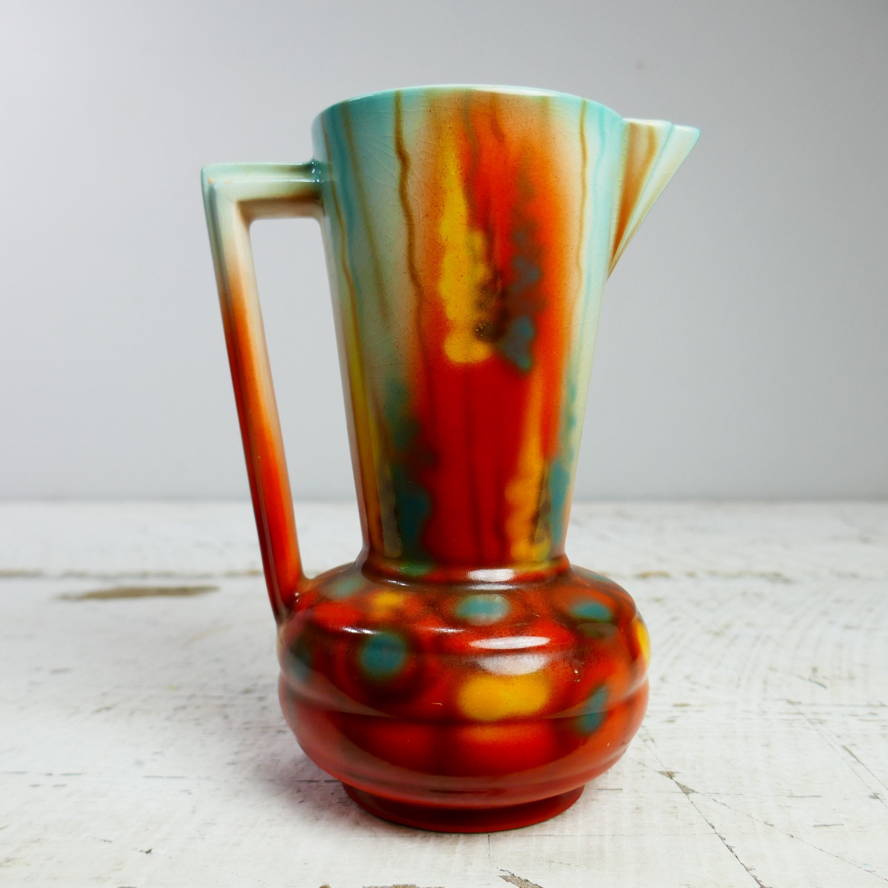 Drinkware Tall Milk Pitcher Royal Art Potteries Longton Made in England ...