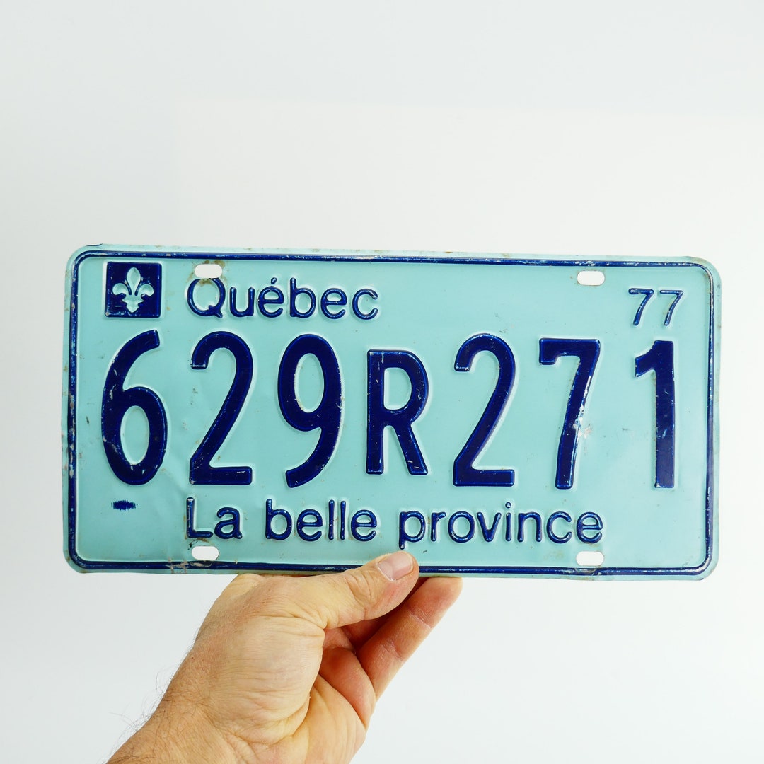 Vintage 1977 Quebec License Plate 629R271 Automobile ID Wall Hanging La ...