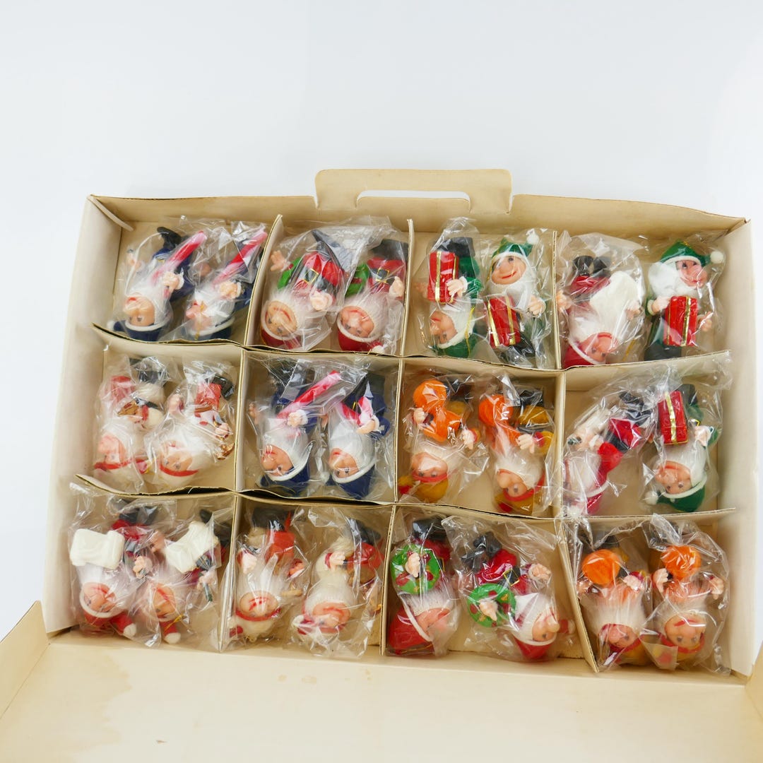 New Old Stock Vintage Santa's Helpers Trim-a-tree-kit 24 Elf Ornaments ...