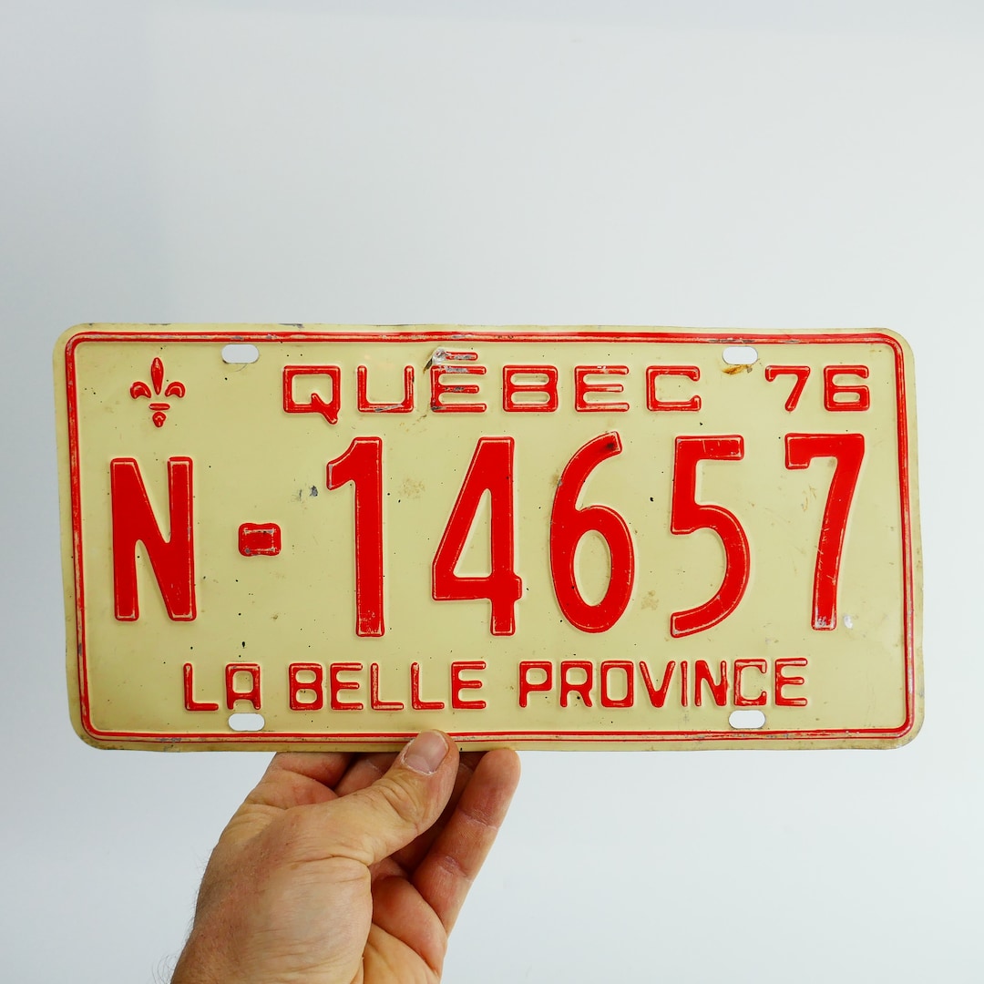 Vintage 1976 Quebec License Plate Farm Vehicle N-14657 Automobile ID ...