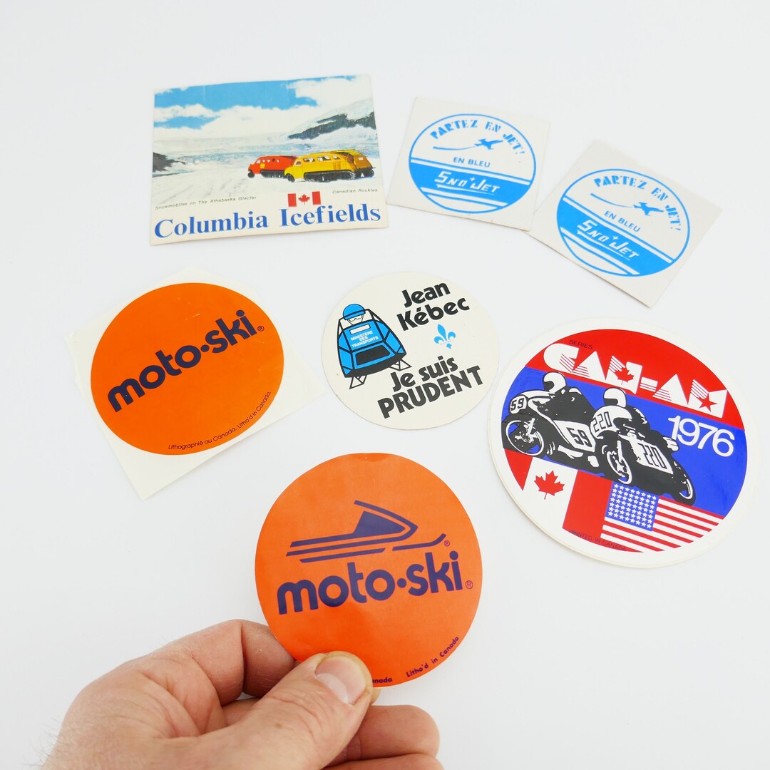 Vintage Collectible Stickers Dealer Moto-ski Moto Ski Snowmobile Can-am ...