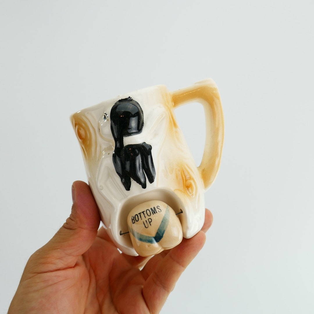 MATURE Vintage Buttons up Mug Pinup Pin up Risque Japan Ceramic Naked ...