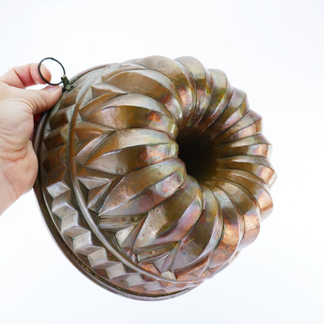 Large Antique Copper Jelly Pudding Mold Tower Victorian SWIRLS - Etsy