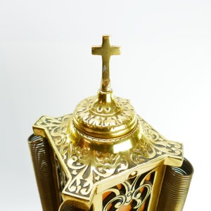 Antique Church Gold Tone Art Deco Cross Funeral Lamp Crucifix Light ...