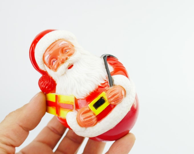 Vintage Roly Poly Action Santa Rattle Hochet Weeble Wobble Protect-o ...