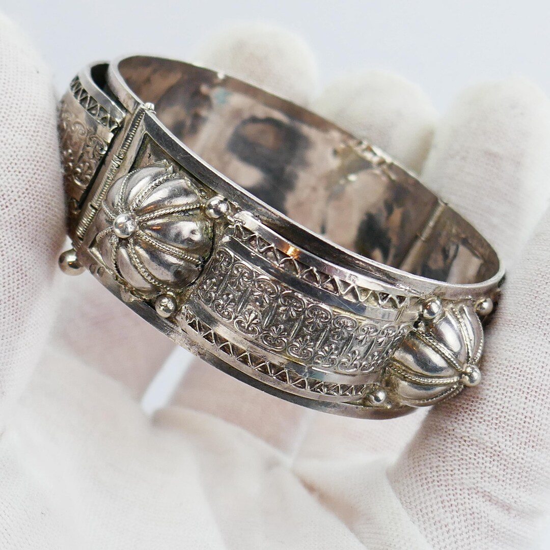 Rare Tunisian Berber Silver Cuff Bracelet – French Import “head ...