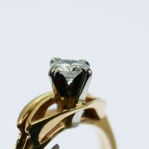 Vintage 14K Yellow gold Ring high setting diamond Siz… - Gem