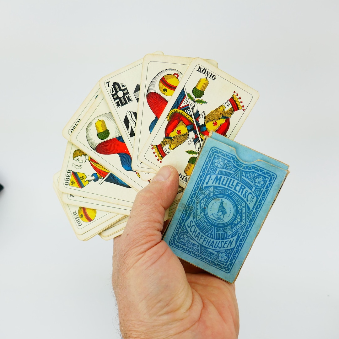Rare Vintage JASS Playing Cards Game Deck Original Box J. MÜLLER & Co ...