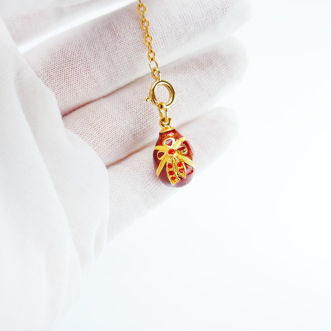 Joan Rivers Enamelled Charm Extender Pendant - Gold Tone Faberge Egg ...
