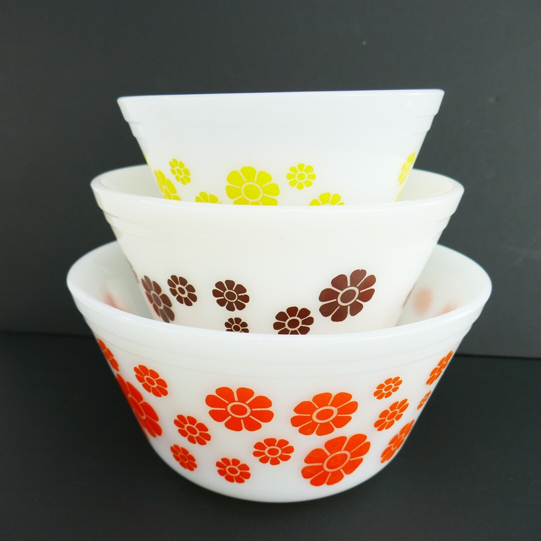 ULTRA MEGA RARE Vintage Daisy Flowers Set of 3 Federal Nesting Daisies ...