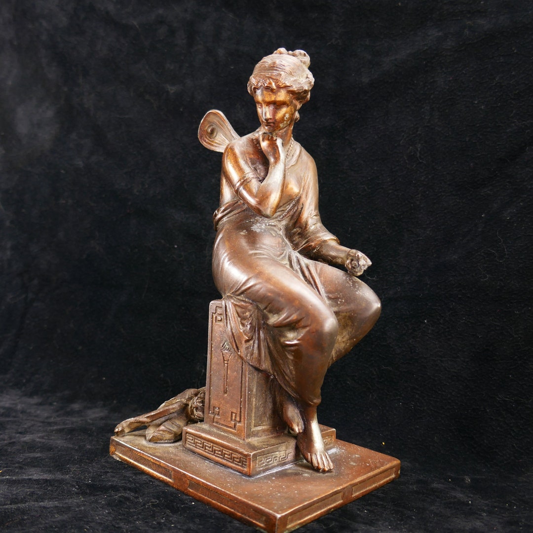 Look Like a the Goddess Psyche Bronze Finish Statue Metal Nice Patina ...