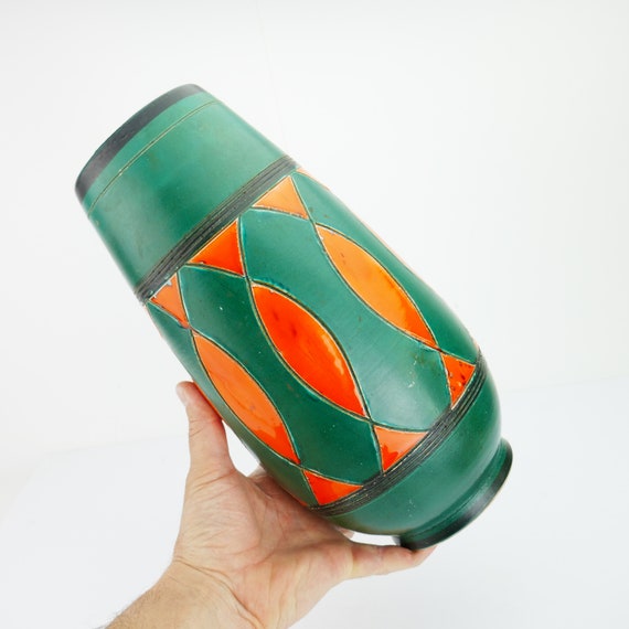 Vintage Mid Century Modern Fish Vase Ceramic Pottery Green - Etsy