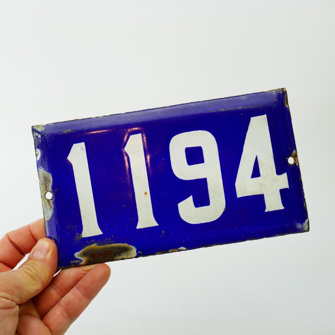 Antique Vintage Door Hose Street Number Enamel Address Bleu 1194 - Etsy