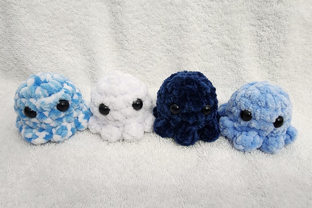 Set of 4 Hanukkah Baby Octopus Amigurumi Plushie, Cute Octo Plushy ...