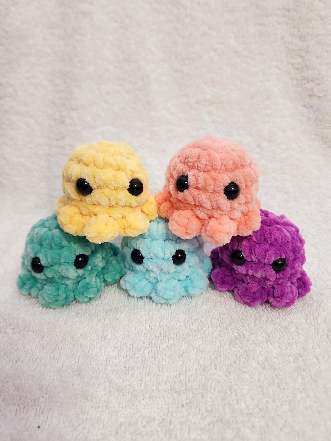 Set of 5 Rainbow Baby Octopus Amigurumi Plushie, Cute Octo Plushy, Gift ...