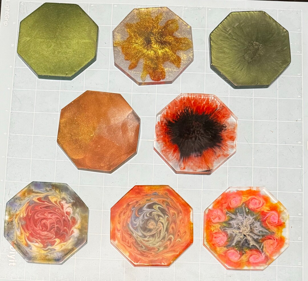 Individual Octagon Coasters, Octagon Coasters, Sold Individual, Epoxy ...
