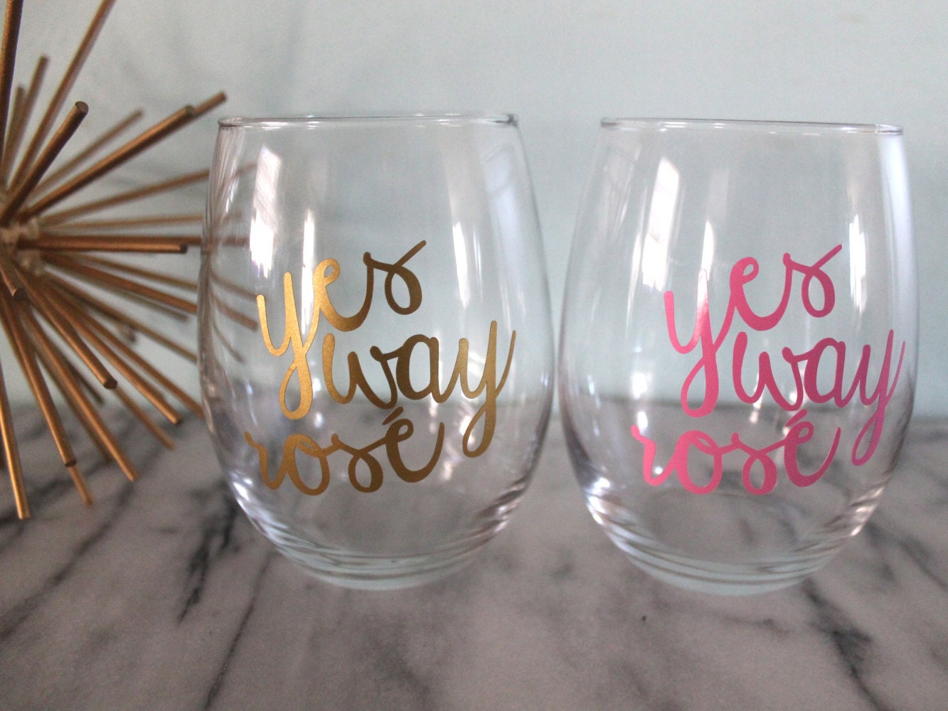 Yes Way Rosé Stemless Wine Glass | Wine Lovers Gift - Etsy