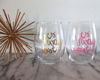 Rosé All Day Stemless Wine Glass Birthday Gift Christmas | Etsy