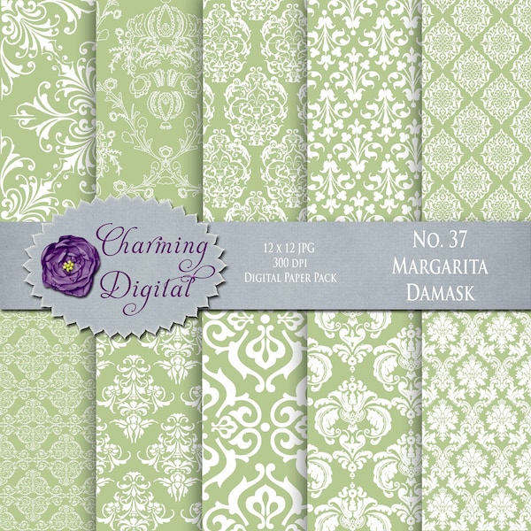 Damask Digital Paper - Etsy