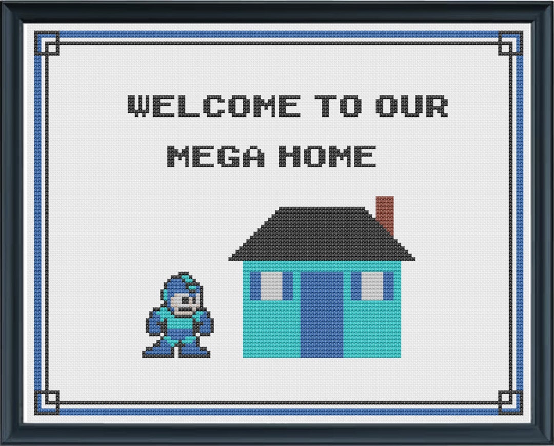 Welcome to Our Mega Home Mega Man Cross Stitch Pattern - Etsy