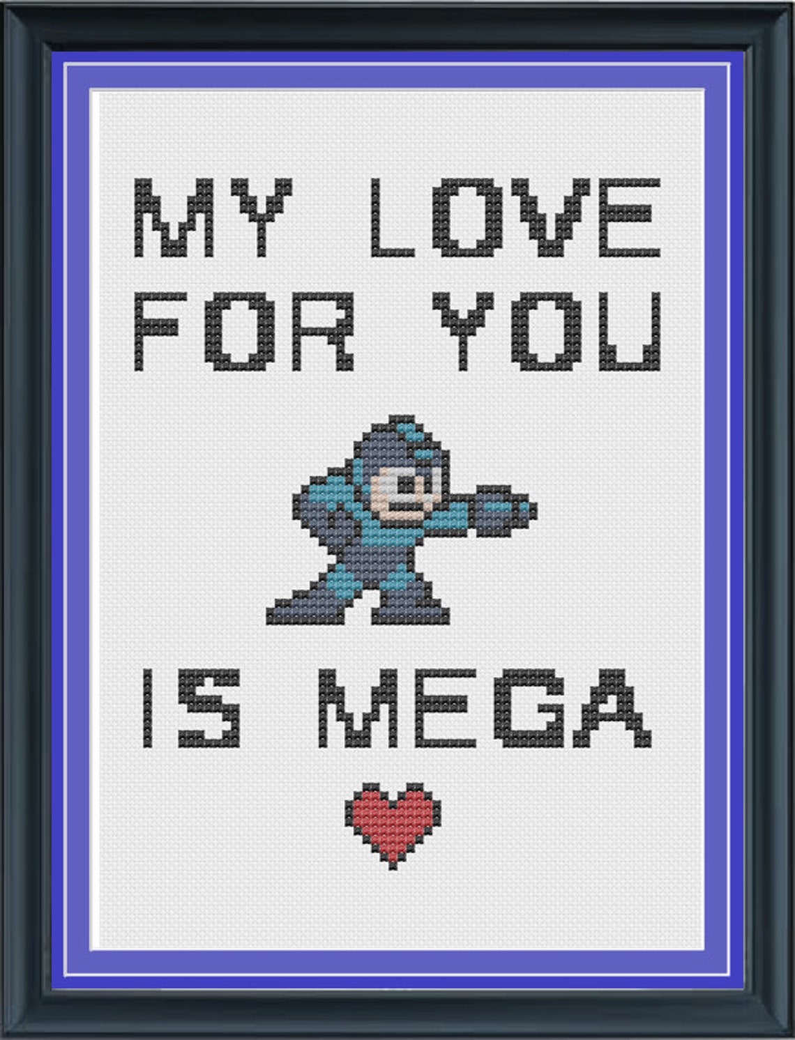 My Love for You is Mega - Mega Man Cross Stitch Pattern - Etsy