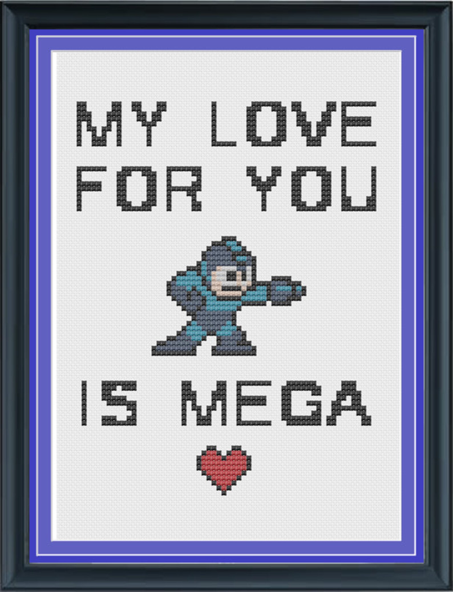 My Love for You is Mega - Mega Man Cross Stitch Pattern - Etsy