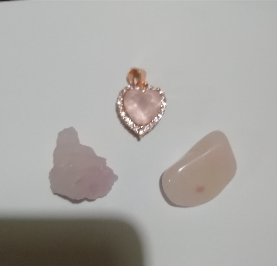 Faceted Rose Quartz Amulet Pendant, RARE Crystalline Rose Quartz,nzuri ...