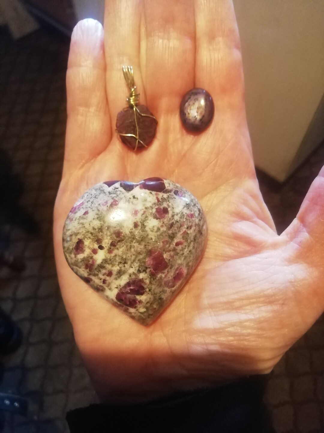 Natural Ruby Crystal Amulet Pendant, Star Ruby Cab, Ruby in Granite ...