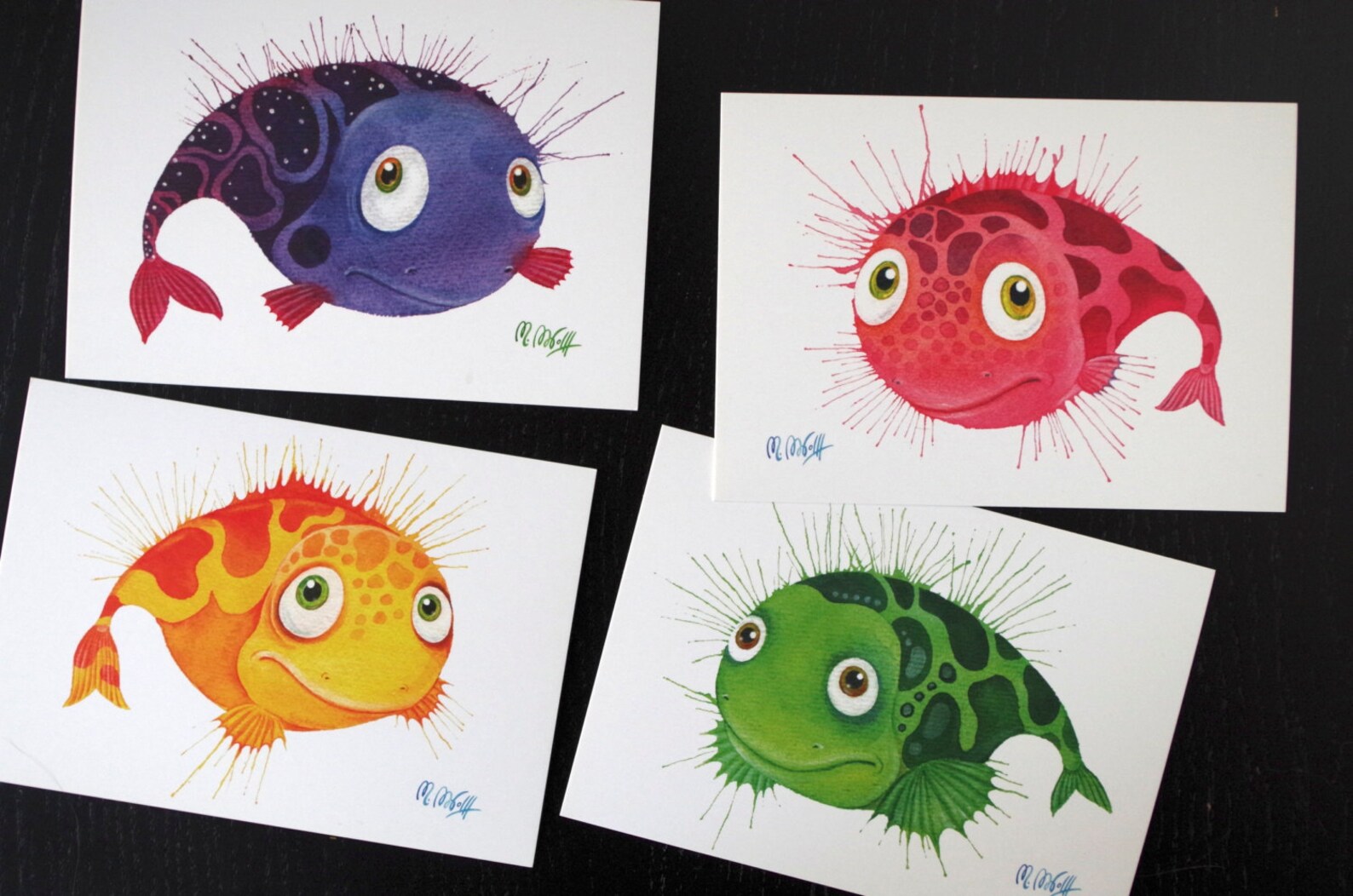 Postcard Fish Set of 4 Postcards - Etsy UK
